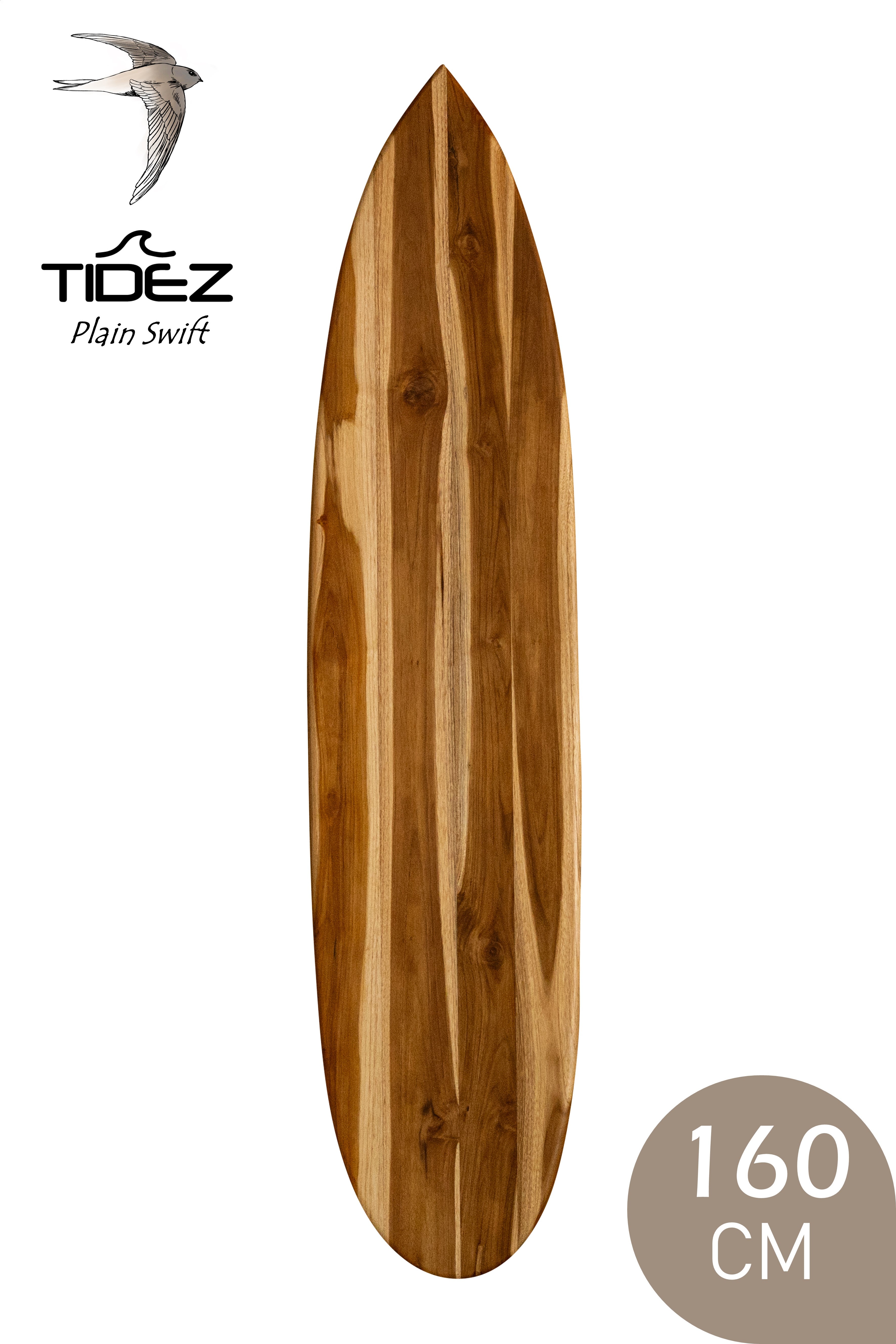Tidez Plain Swift 160cm - Decorative Wooden Surfboard
